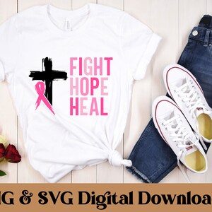 Breast Cancer Awareness Svg, Fight Hope Heal Svg, Breast Cancer PNG ...