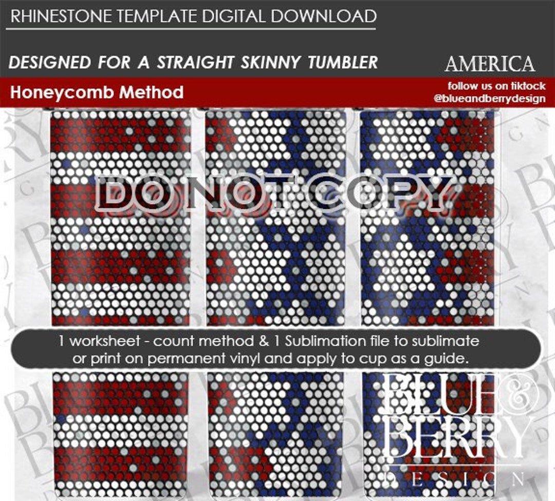 America Template, 30oz SS20 5MM, Rhinestone Template, Tumbler Template ...