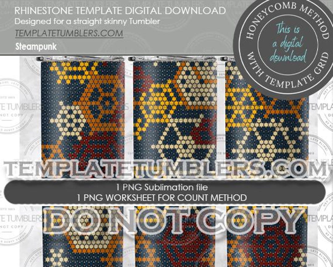 Steampunk Rhinestone Tumbler Template, Steampunk Template, Steampunk ...