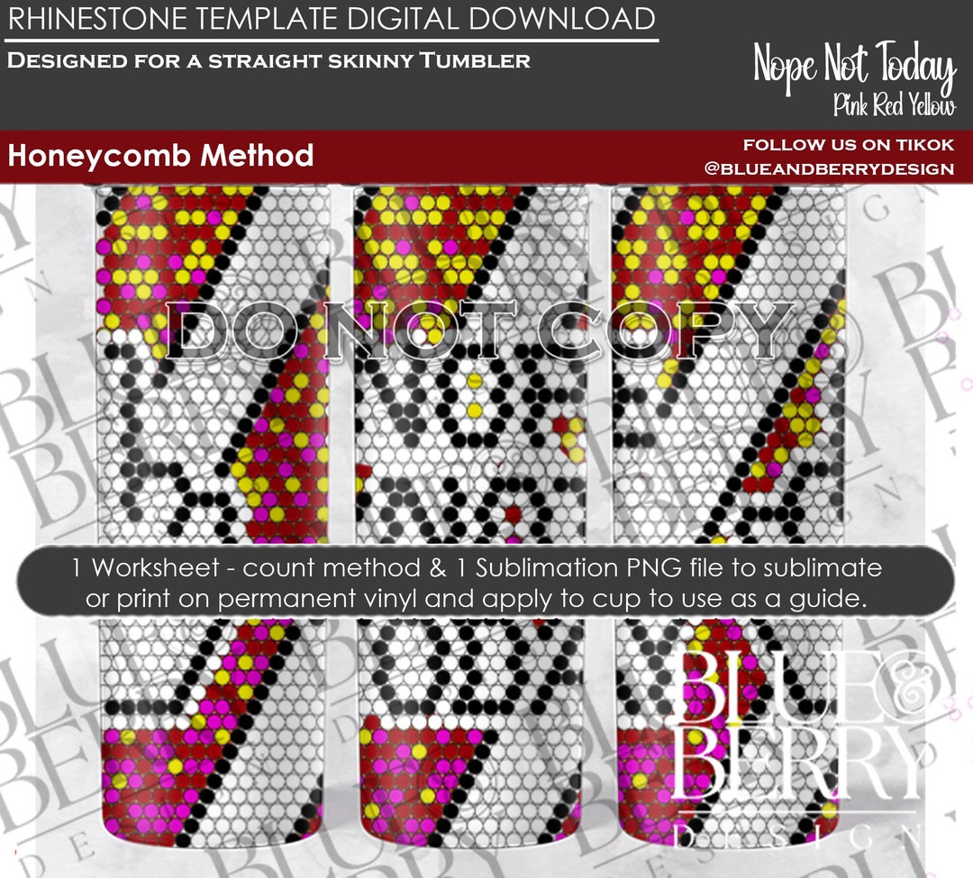 Nope Not Today Red, 20oz Ss20,sublimation Rhinestone Tumbler Template ...