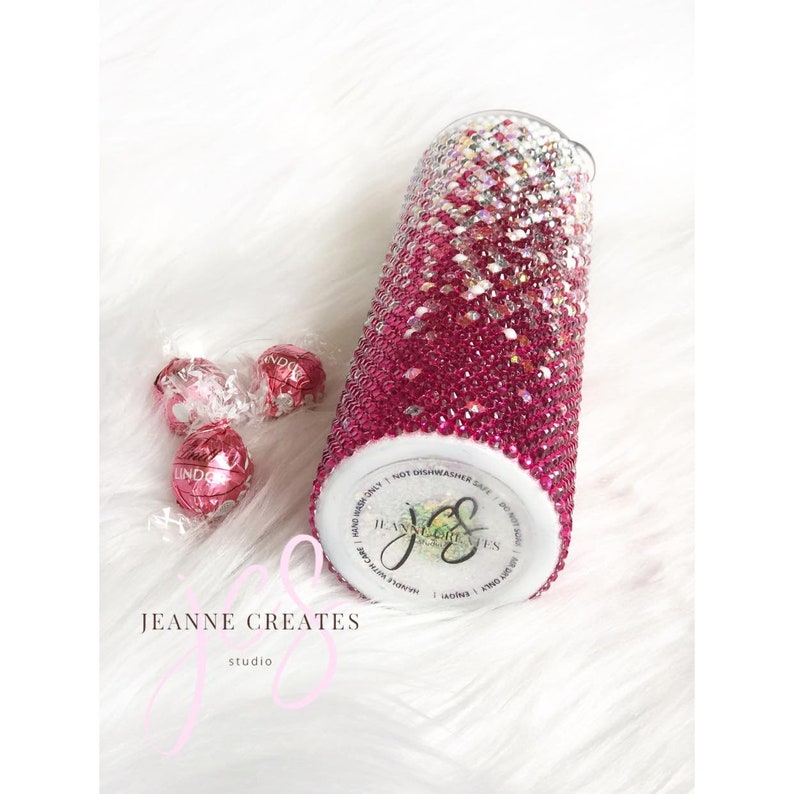 Rhinestone Cup Tumbler Pink Rhinestone Cup Pink Ombre - Etsy
