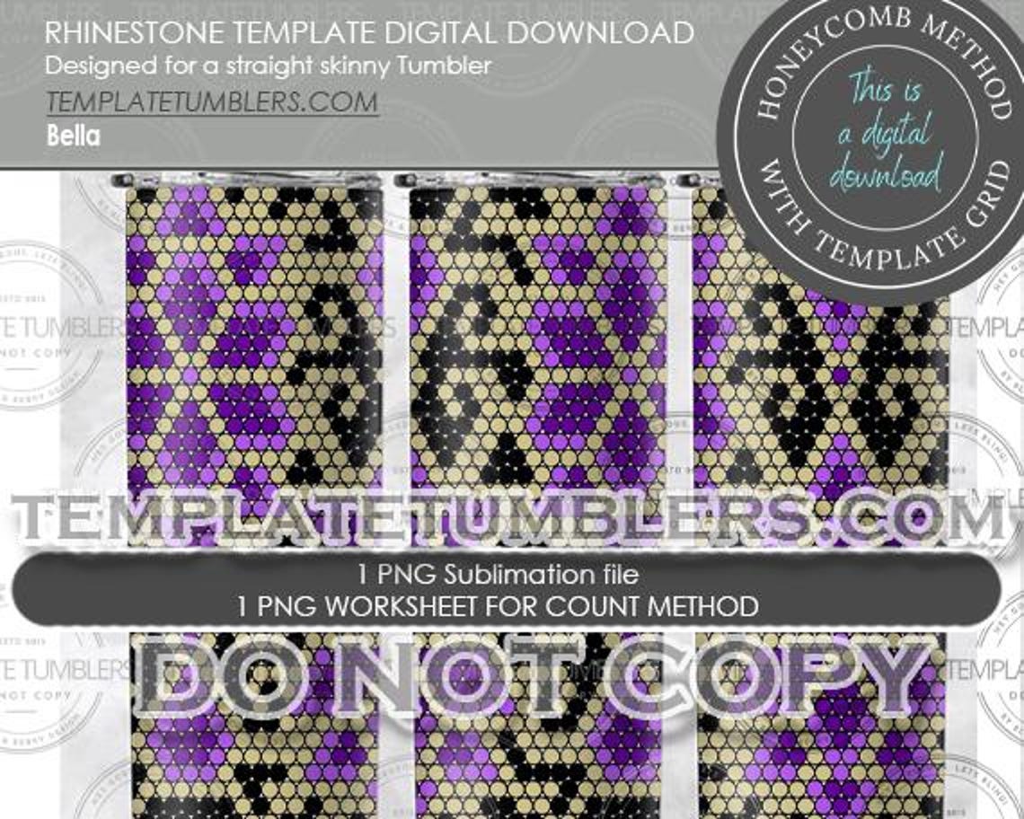 Bella Rhinestone Tumbler Template, Tumbler Template, Digital Guide ...