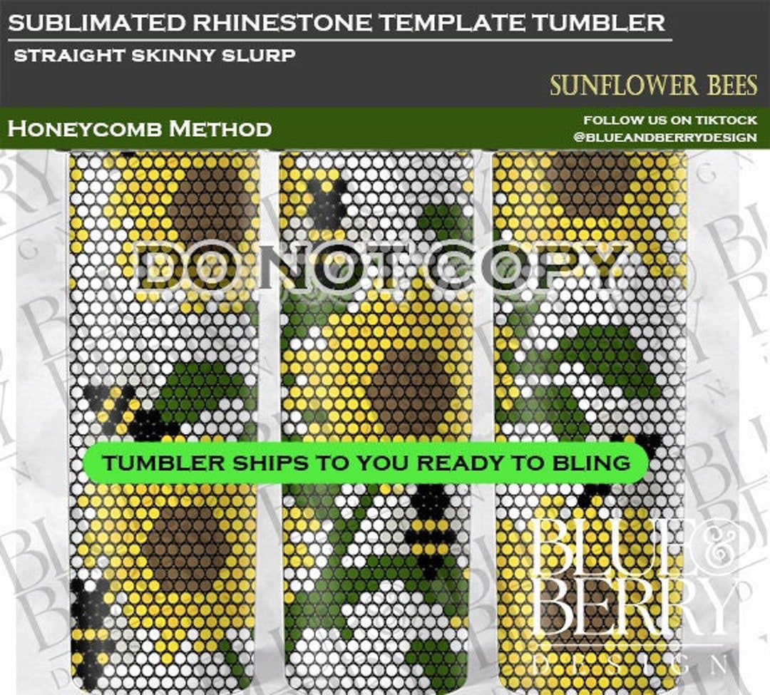 Sunflower Template Tumbler Ready for Rhinestones, Rhinestone Template ...