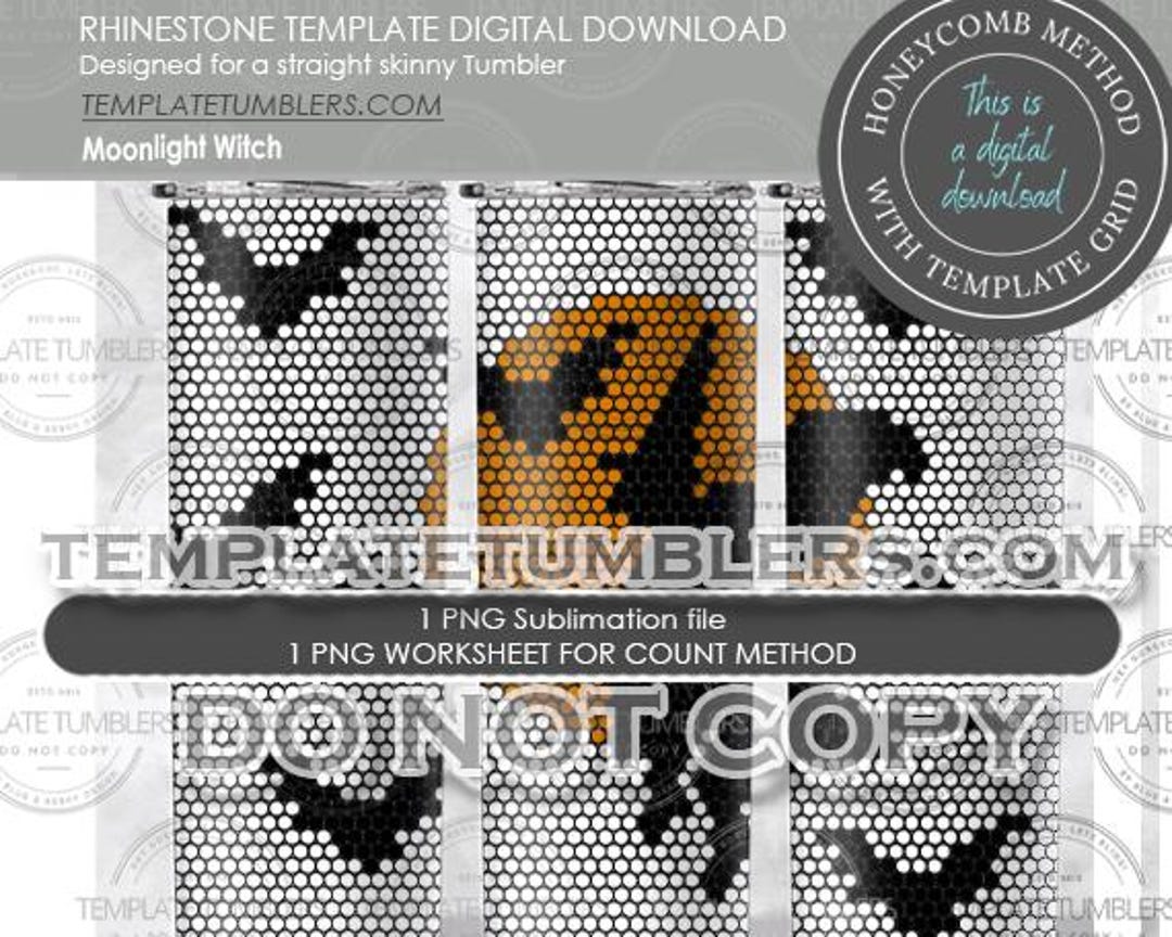 Moonlight Witch Tumbler Template, Halloween Rhinestone Template, Witch ...