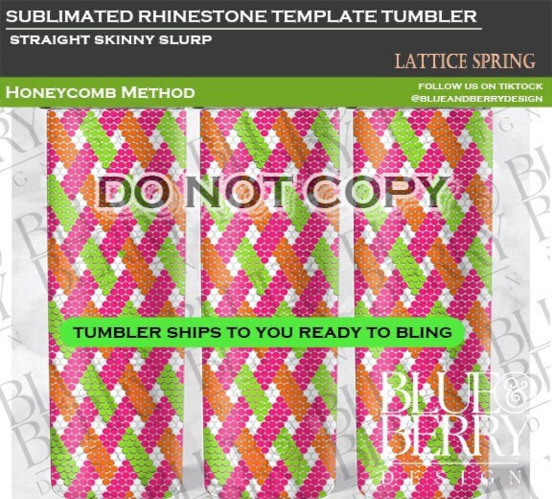 Lattice Template Tumbler Ready for Rhinestones, Rhinestone Template ...