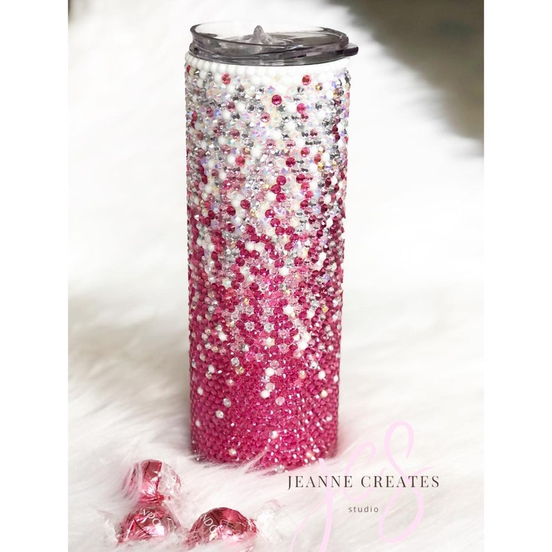 Rhinestone Cup Tumbler Pink Rhinestone Cup Pink Ombre - Etsy