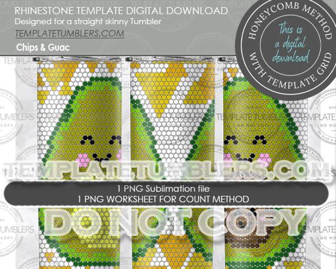 Chips Guacamole Rhinestone Template, Rhinestone Avocado Digital ...