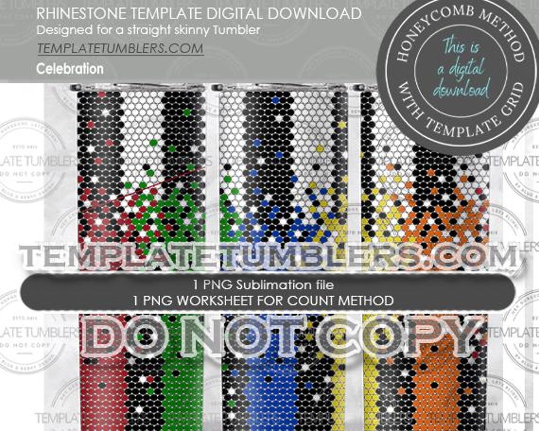 Celebration Rainbow Template, Stripe Ombre Rhinestone Template, Digital ...