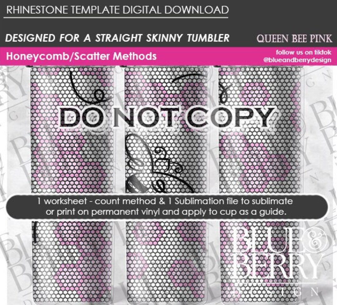 Queen Bee Pink Template | 20 Oz, SS20 (5MM) | Honeycomb, Fill, Scatter ...