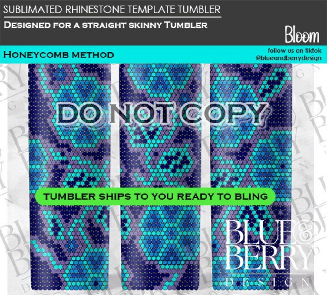 Bloom Rhinestone Template Tumbler, Sublimated, Template Tumbler ...