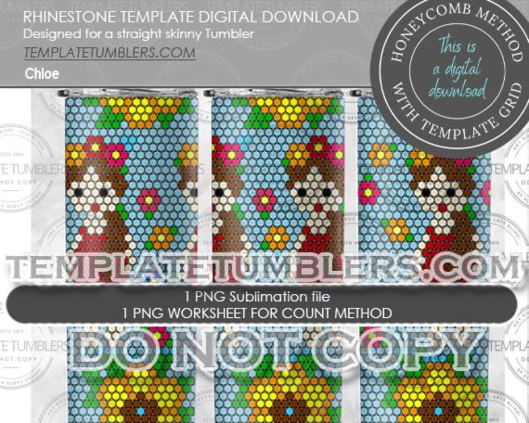 Chloe Rhinestone Tumbler Template, Tumbler Template, Tropical Template ...
