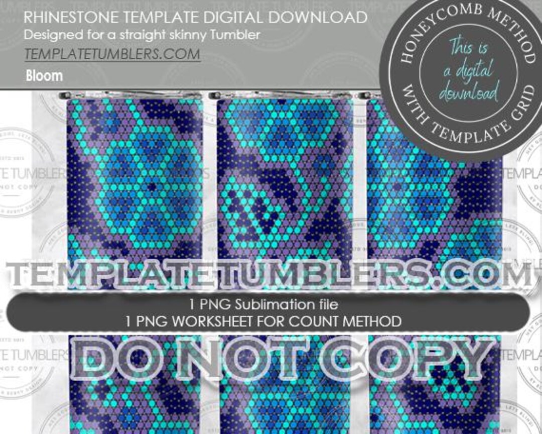 Bloom Rhinestone Tumbler Template, Tumbler Template, Flower Template ...
