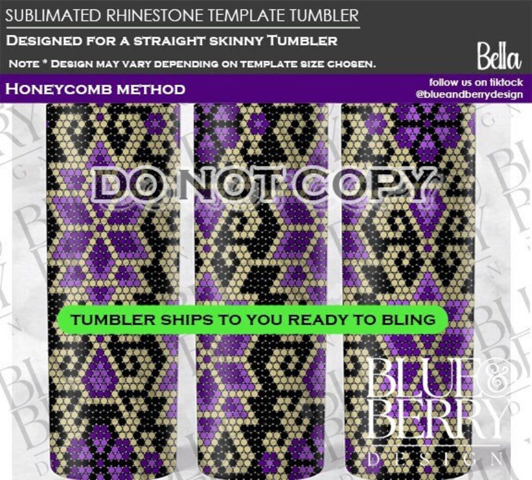 Bella Rhinestone Template Tumbler, Sublimated, Template Tumbler ...