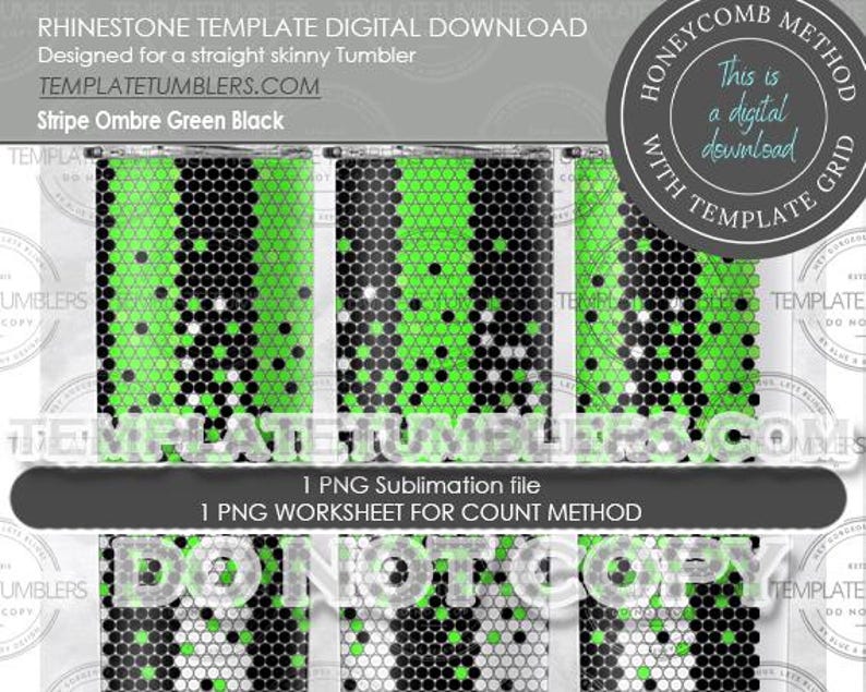 Striped Ombre Template, Stripe Ombre Rhinestone Template, Digital Ombre ...