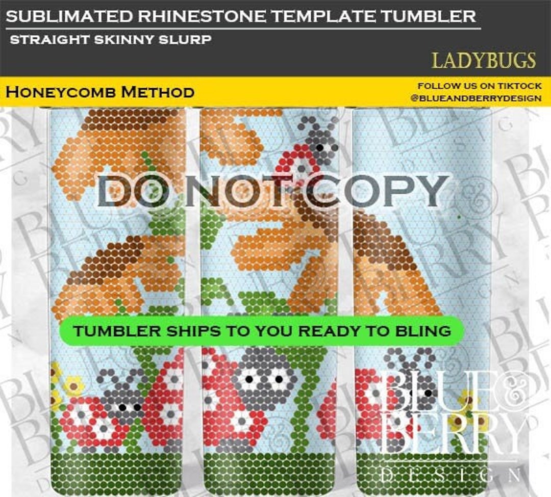 Ladybug Template Tumbler Ready for Rhinestones, Rhinestone Template Sublimated on 20 Oz Tumbler ...