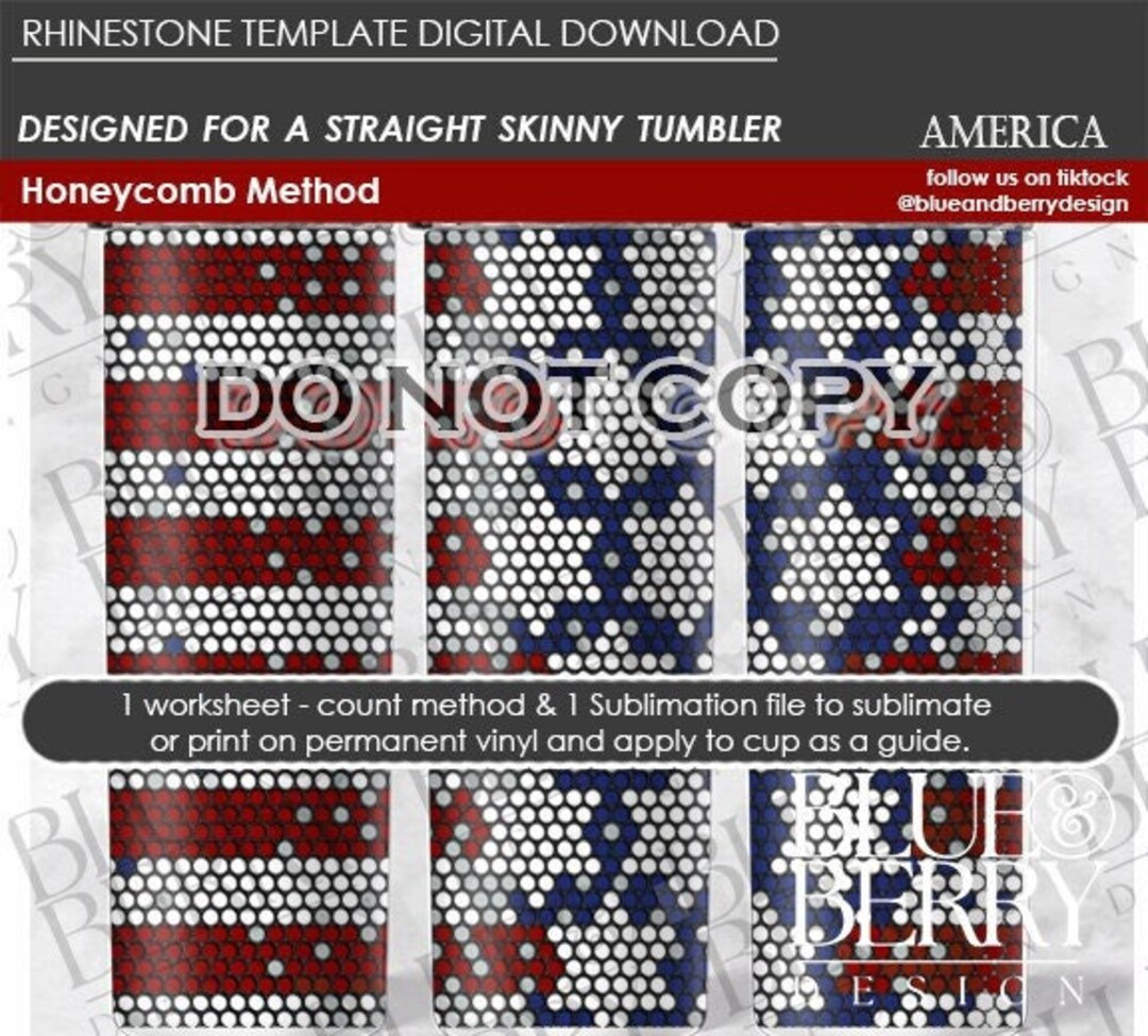 America Template, 20oz USA, American Flag Rhinestone Template ...