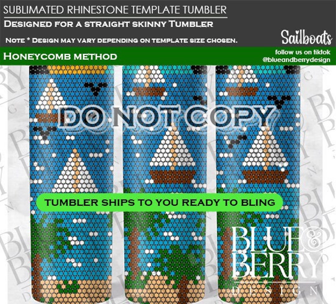Sailboats Rhinestone Template Tumbler, Sublimated, Template Tumbler ...