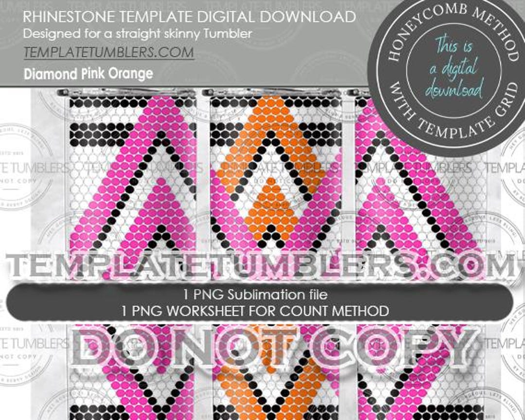 Diamond Pink Rhinestone Template, Digital Download, Blue Diamond ...