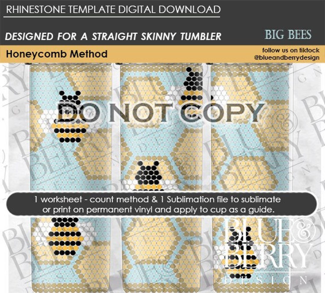 Big Bees Template to Use as a Guide to Rhinestone Your Tumbler Bee ...