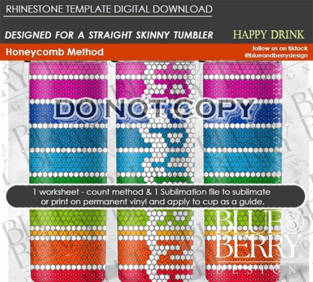 Happy Drink 24 OZ Plump Template as a Guide to Rhinestone Your Tumbler Drink Template Rhinestone ...