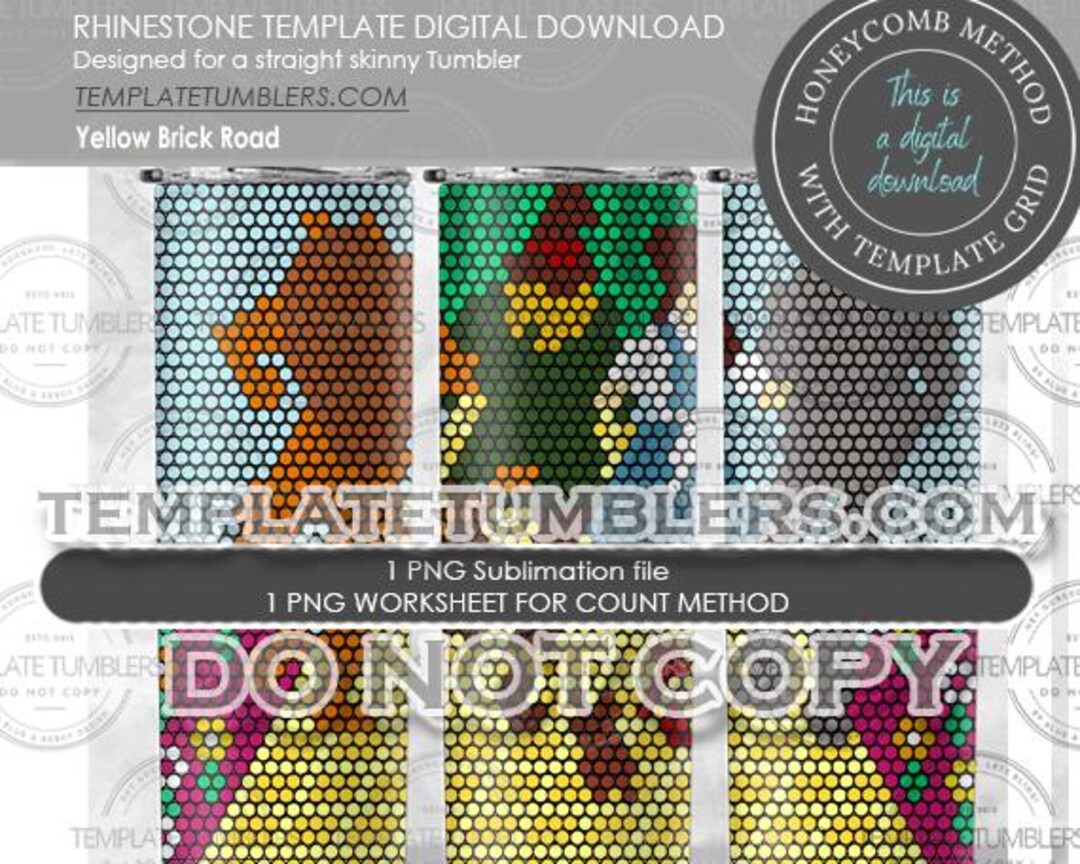 Yellow Brick Road Template, OZ Tumbler Template, Dorothy Rhinestone ...