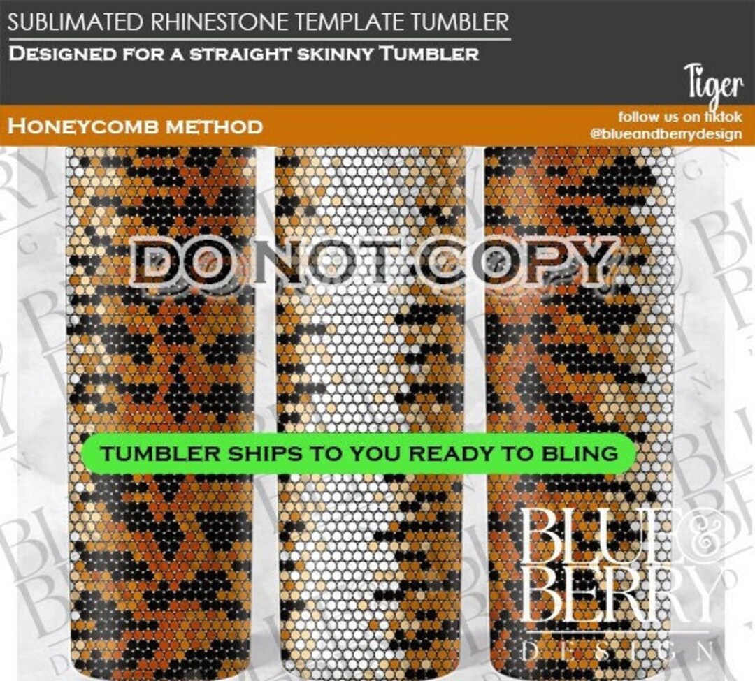 Tiger Rhinestone Template Tumbler, Sublimated, Template Tumbler ...