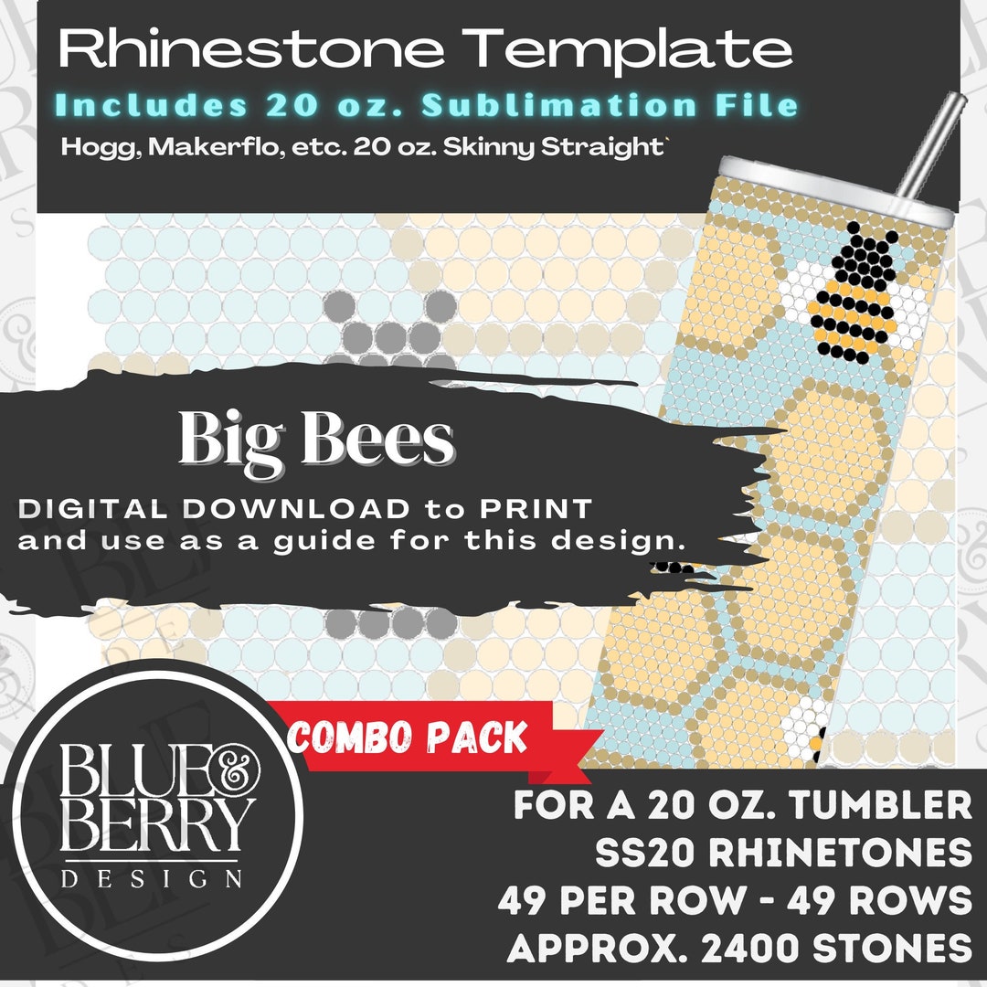 Big Bees Template to Use as a Guide to Rhinestone Your Tumbler - Etsy
