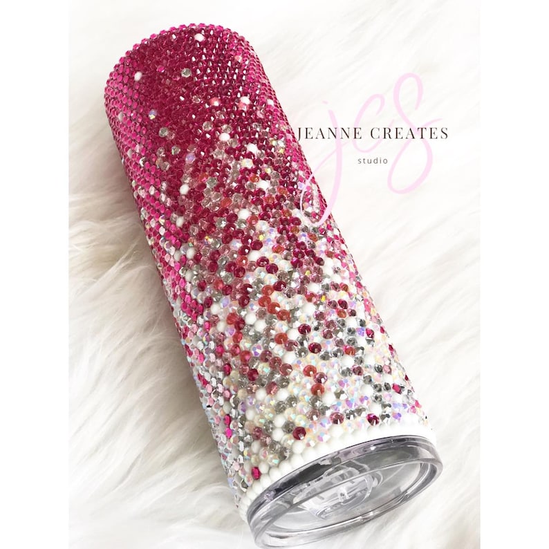 Rhinestone Cup Tumbler Pink Rhinestone Cup Pink Ombre - Etsy