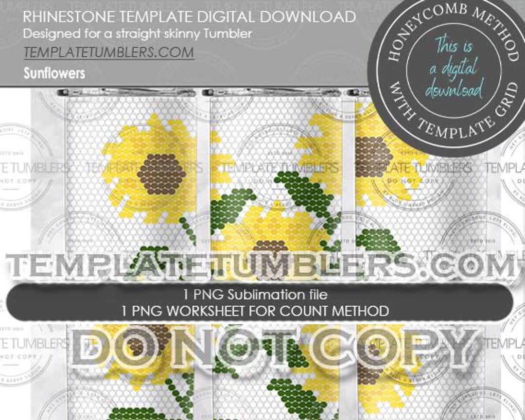 Sunflowers Rhinestone Template, Sunflower Template, Rhinestone Fall ...