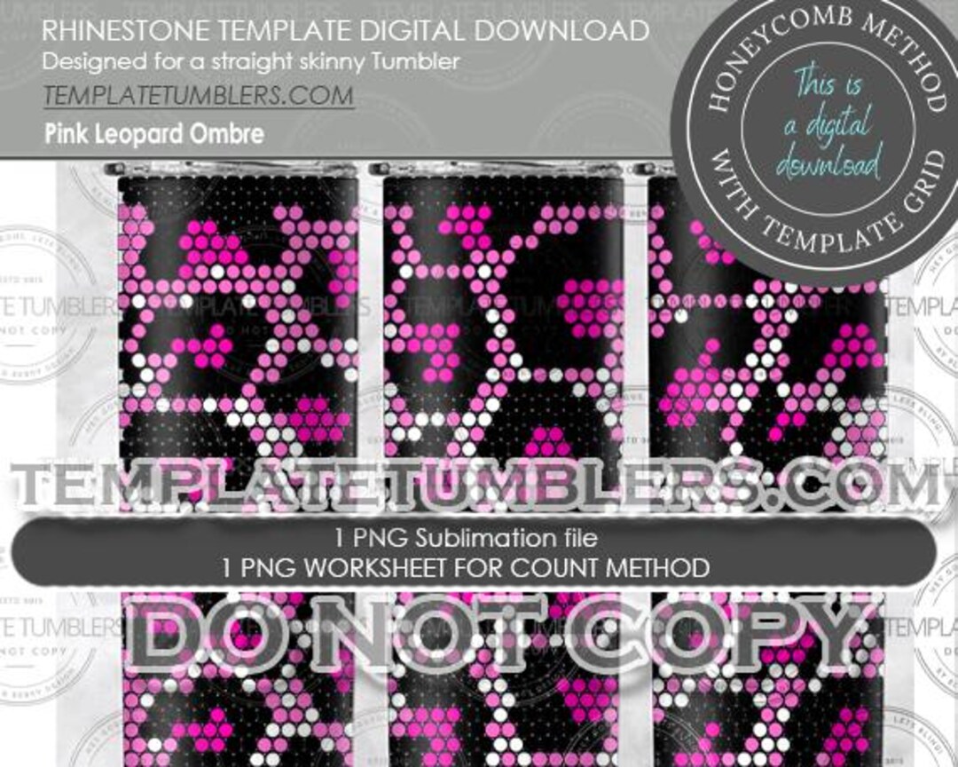 Leopard Pink Ombre Template, Rhinestone Ombre Template, Rhinestone ...
