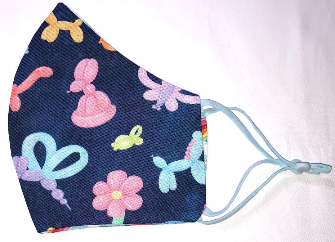 Face Mask Balloon Animals and Rainbows Breathable Cotton - Etsy