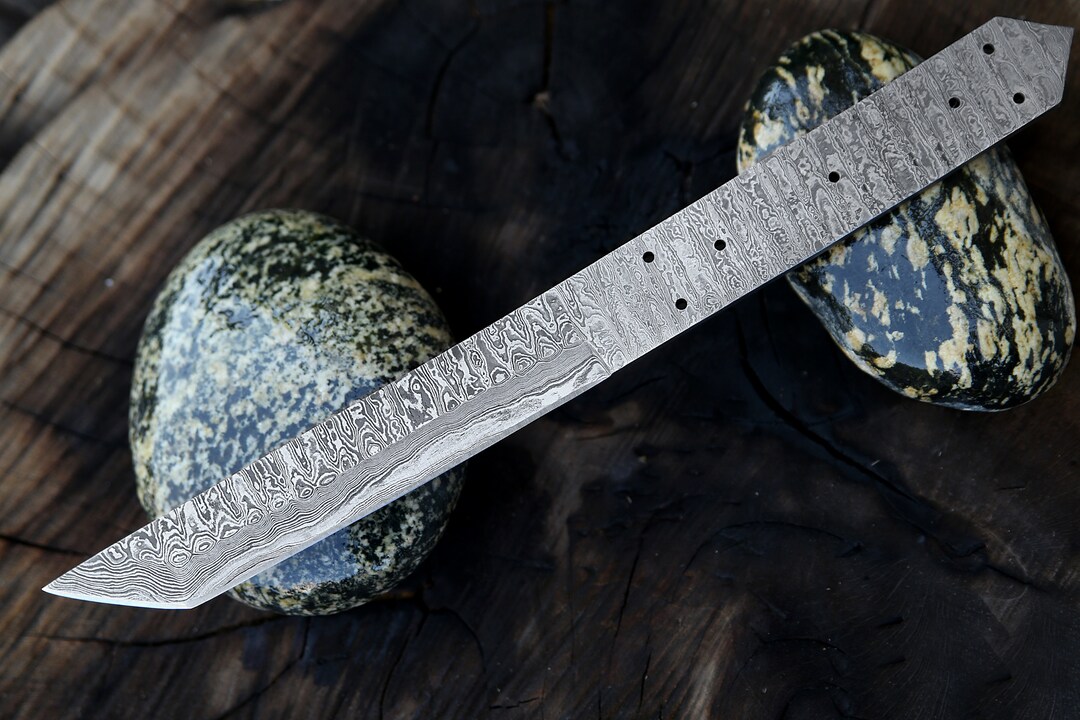 Blank Blade, DIY Knife, Damascus Steel, Hunting Knife, Handmade Knife ...