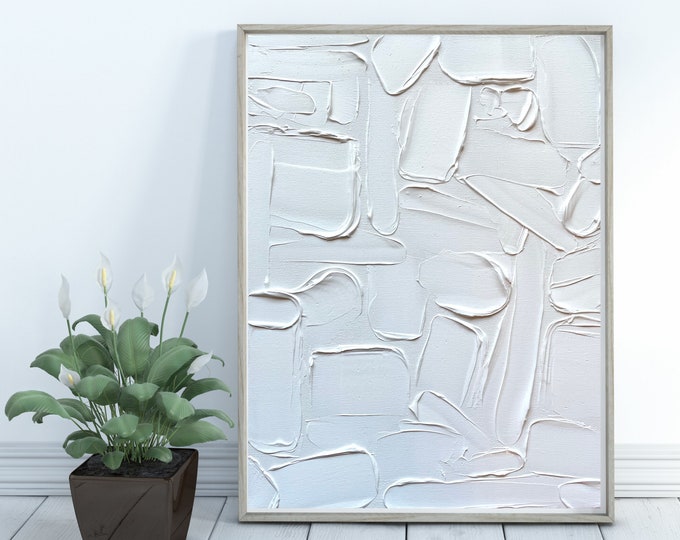 White Texture Abstract Painting | White Texture, 3D Abstract Canvas ...