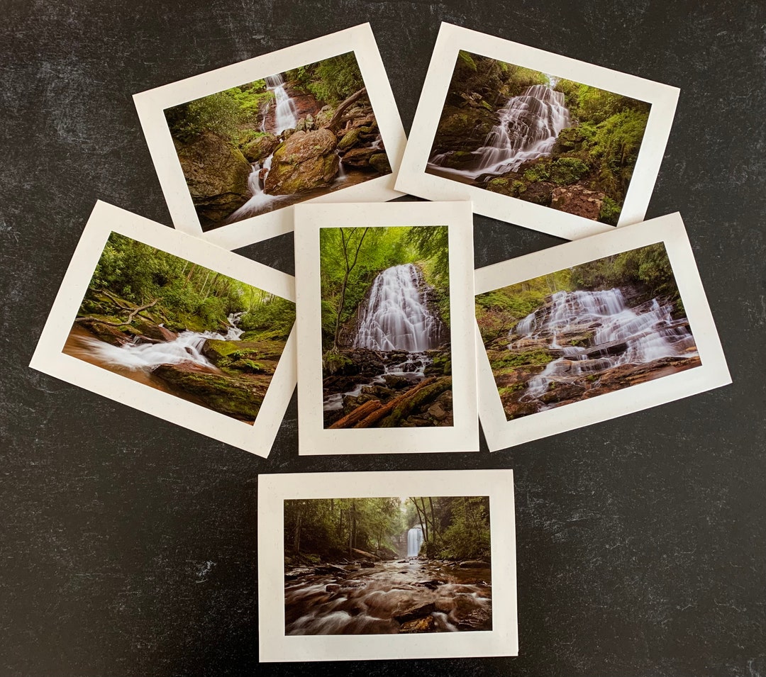 Original Photo Note Cards North Carolina Waterfalls, Set of 6 With ...