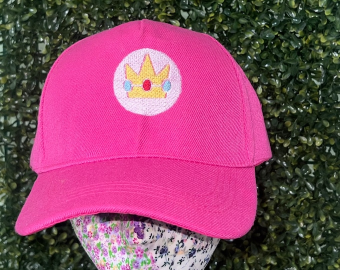 Mario and Friend Pink Princess Peach Embroidery Baseball Cap Hat - Etsy