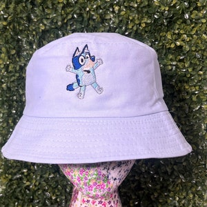 Blue, Orange, White Dogs, Bluey Bingo Muffin Embroidery Bucket Hats - Etsy
