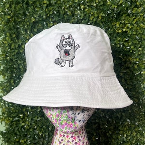 Blue, Orange, White Dogs, Bluey Bingo Muffin Embroidery Bucket Hats - Etsy