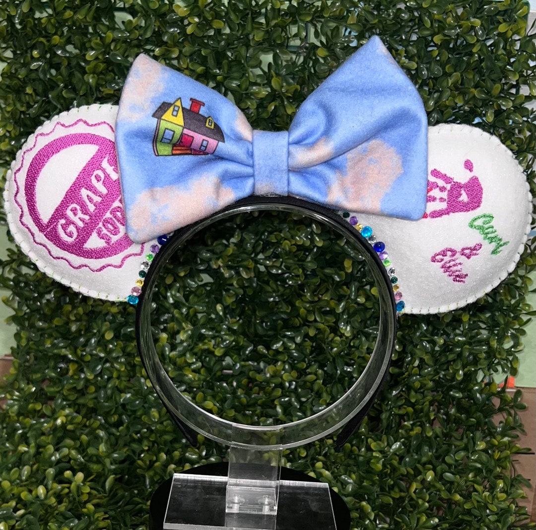 Ellie and Carl up Embroidery Mouse Ears - Etsy