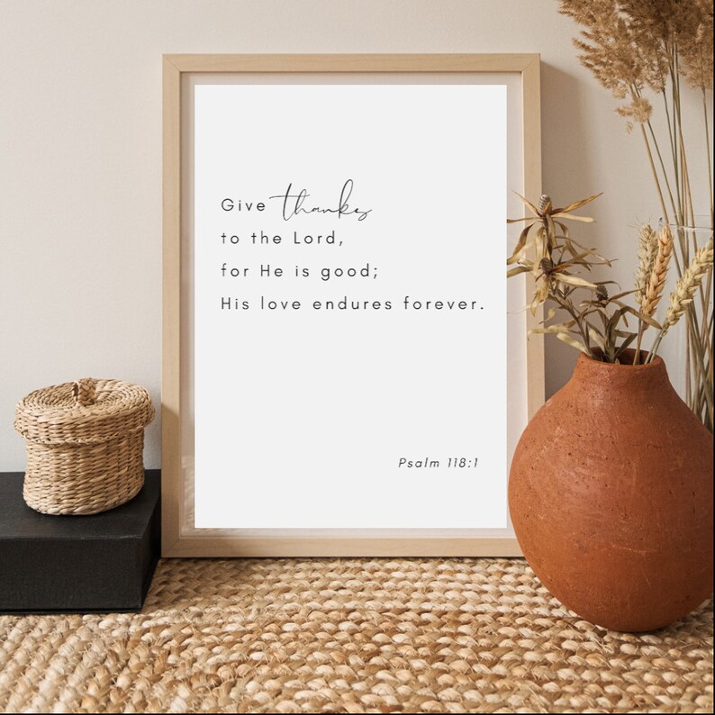 Give Thanks to the Lord Print Christian Fall Decor Bible - Etsy