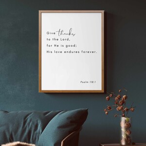 Give Thanks to the Lord Print Christian Fall Decor Bible - Etsy