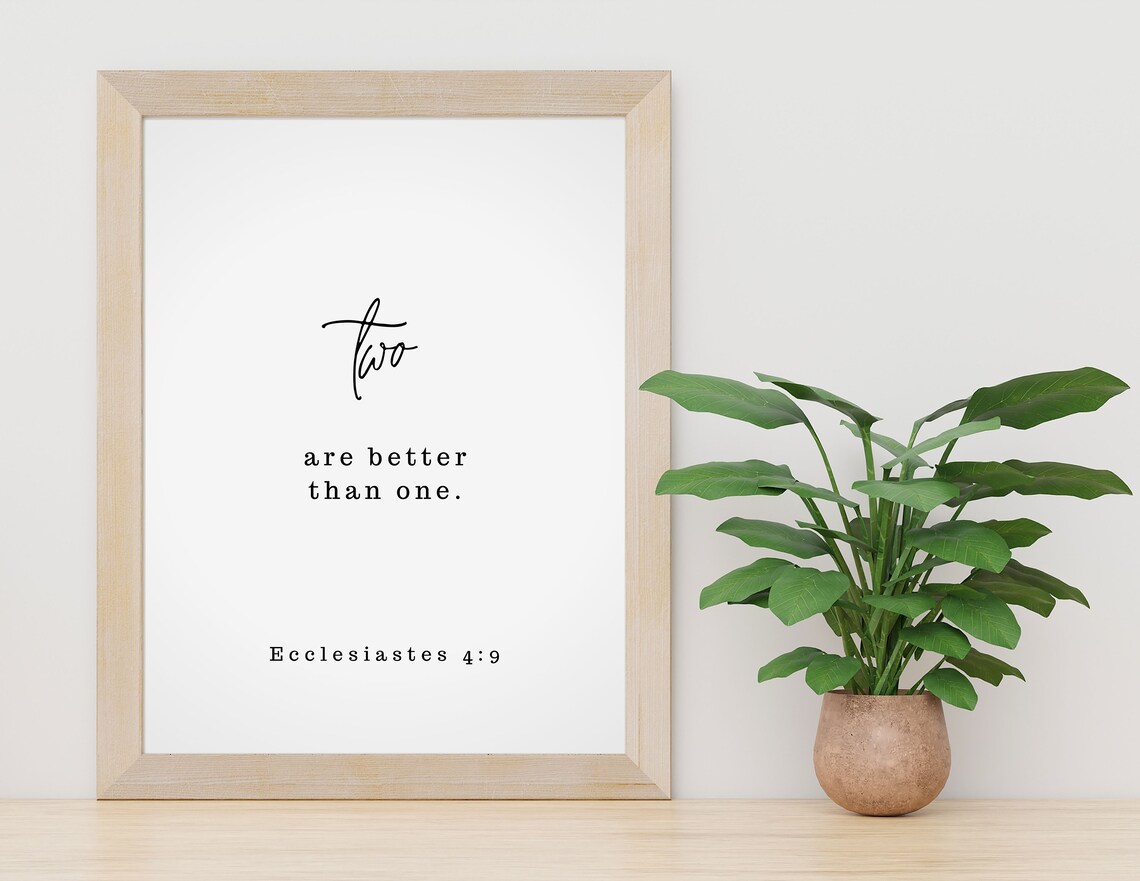 Two Are Better Than One Ecclesiastes 4:9 Bedroom Wall Art Marriage ...