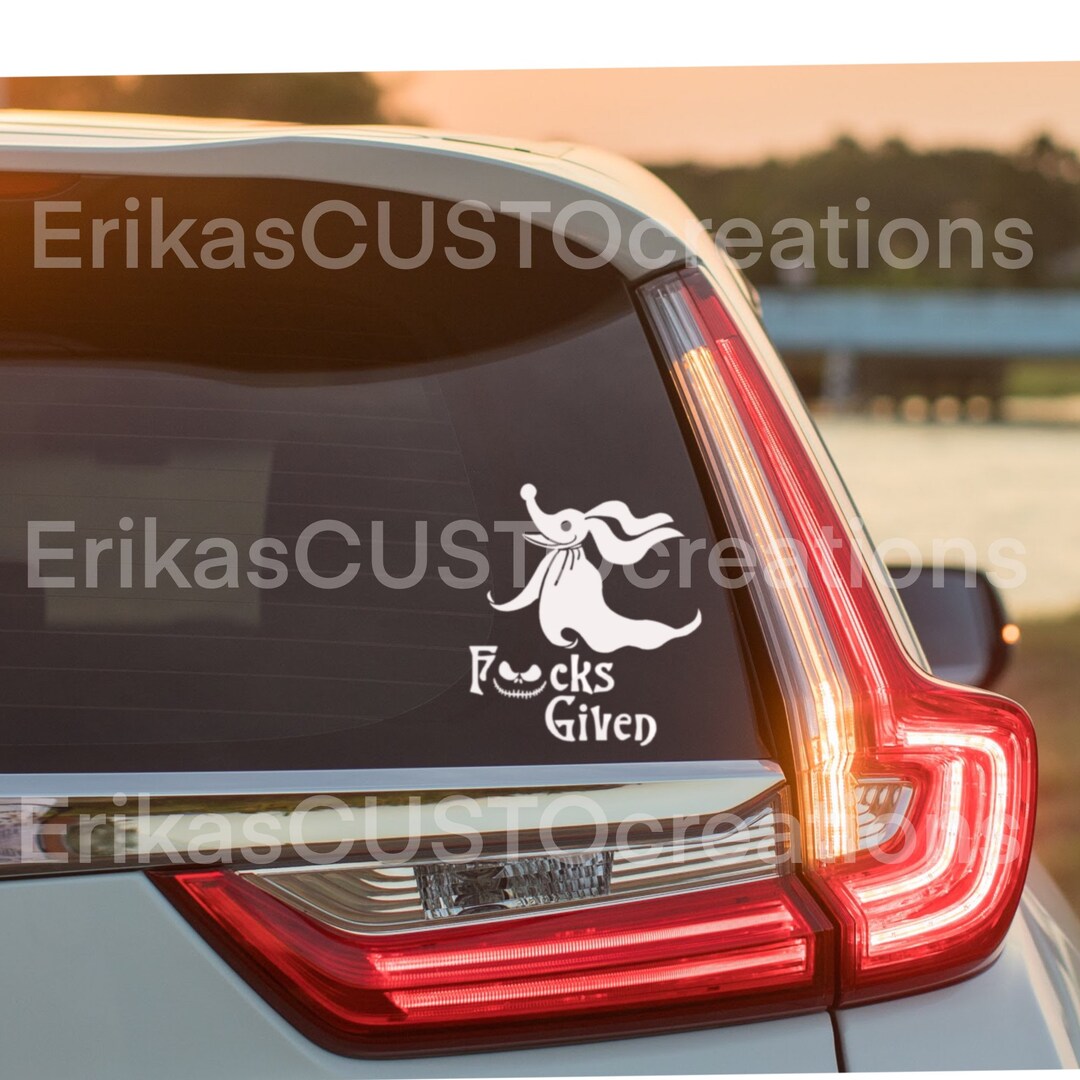 Zero F*cks Given Decal, Nightmare Before Xmas Inspired Vinyl Decals ...
