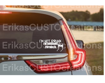 Not Drunk Avoiding Potholes Funny Car Sticker Campervan - Etsy