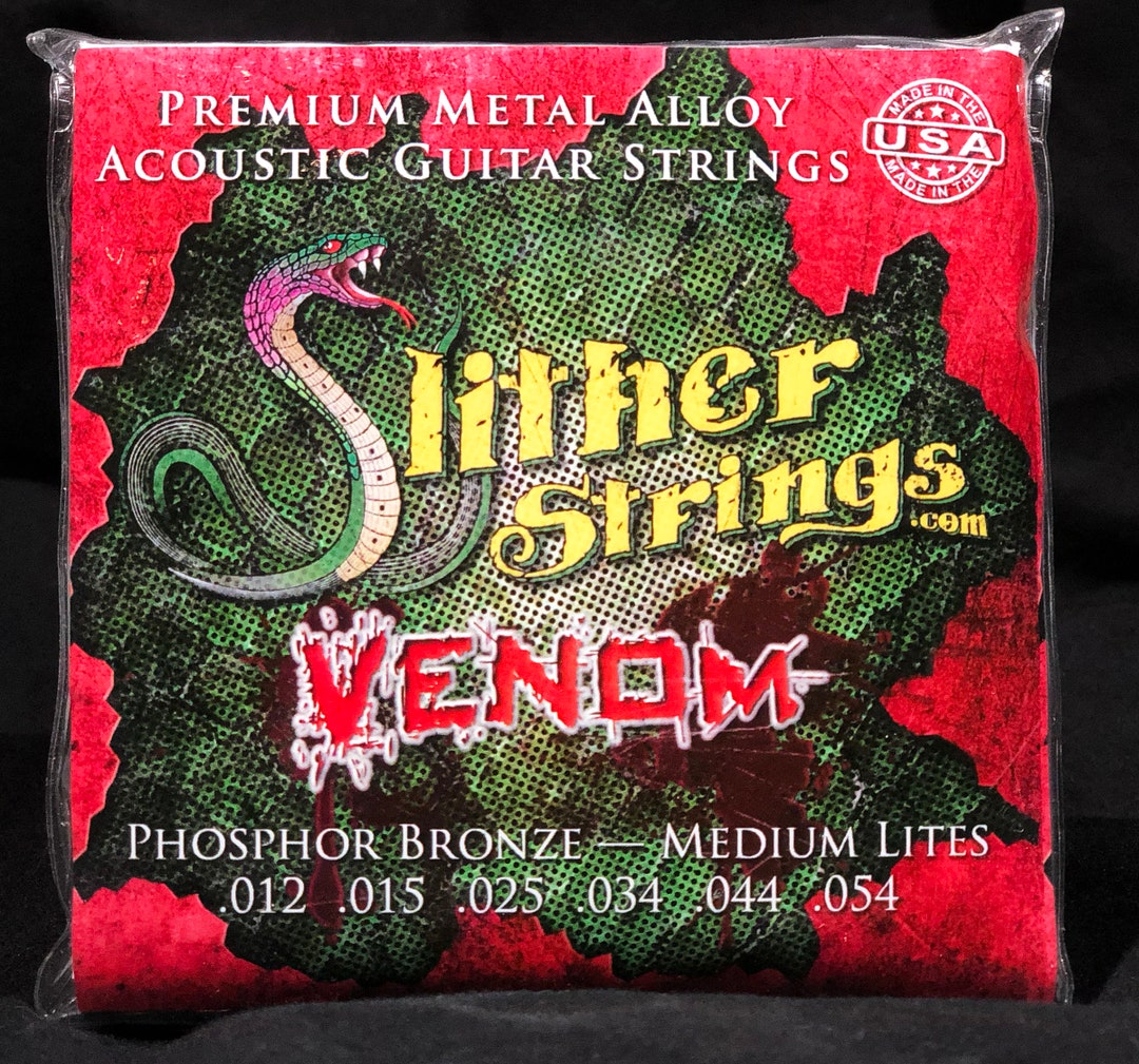 Slither Strings Venom – Medium Lite Phosphor Bronze Acoustic Guitar ...