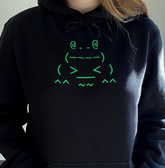 Cute Ascii Frog Embroidered Hoodie | Etsy