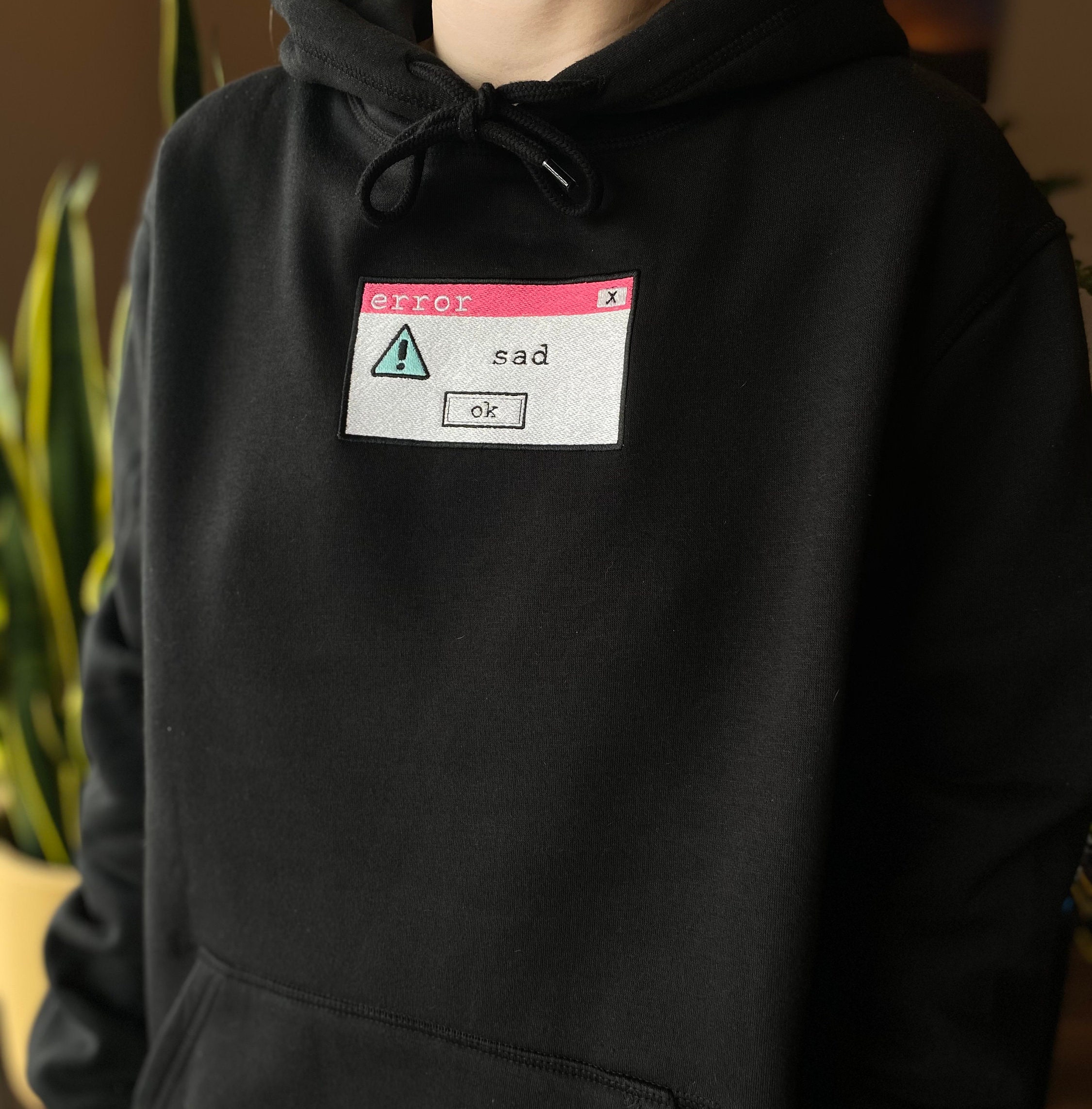 Error Sad Boy Retro Estética Sudadera con capucha bordada - Etsy España