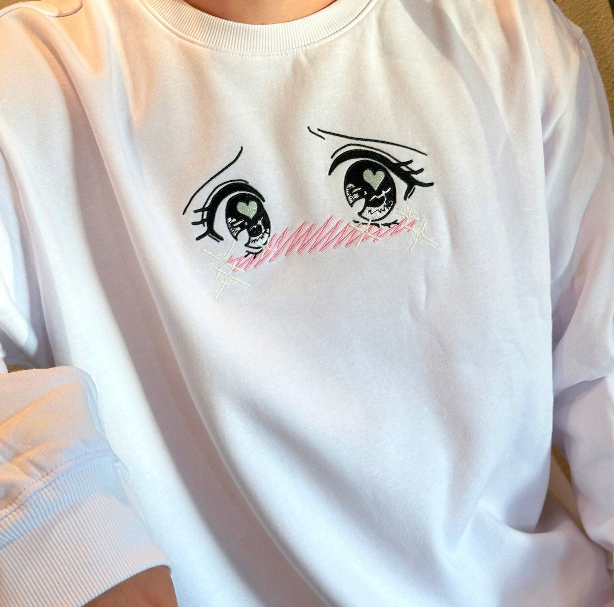 Uwu Senpai Anime Eyes Embroidered Sweater - Etsy
