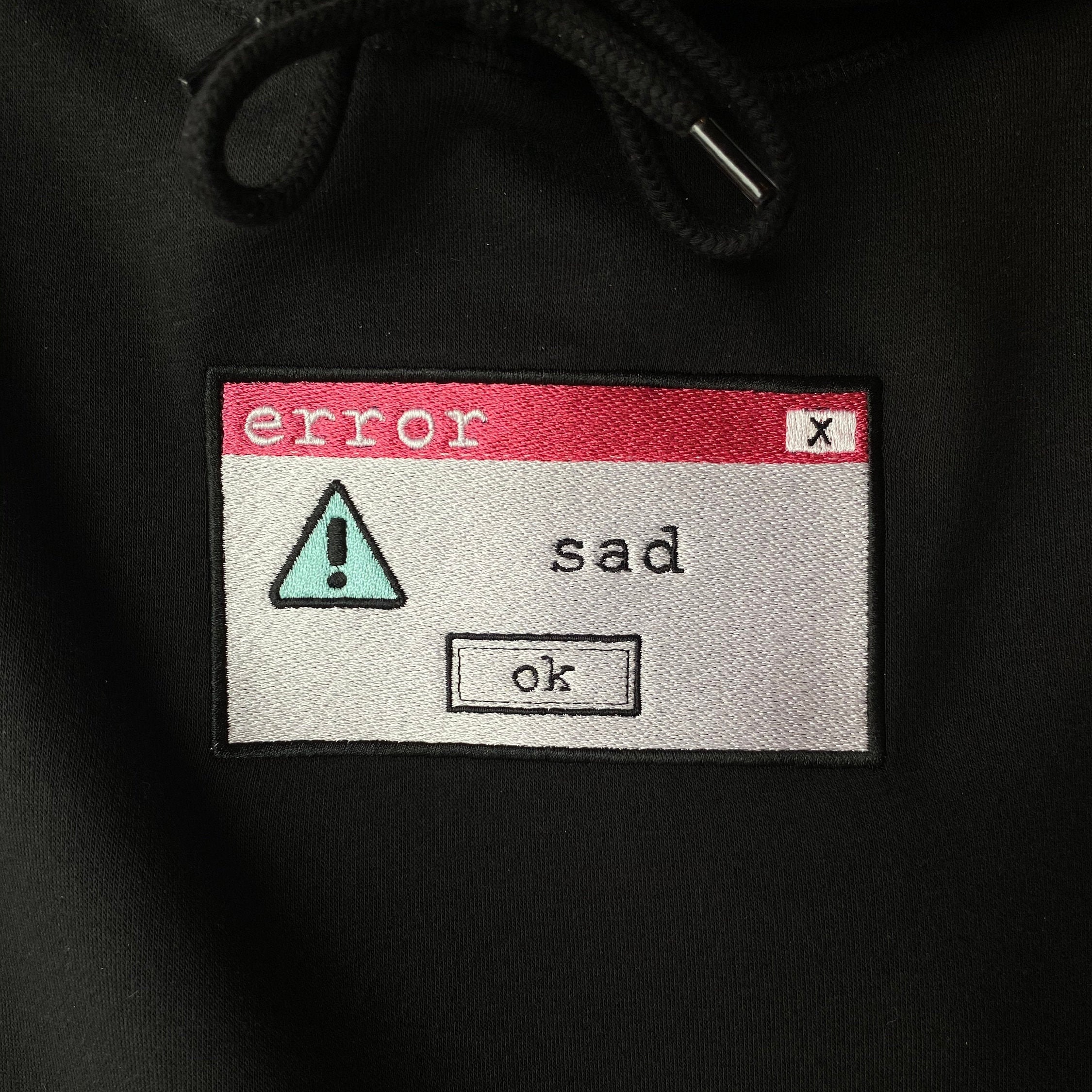 Error Sad Boy Retro Estética Sudadera con capucha bordada - Etsy España