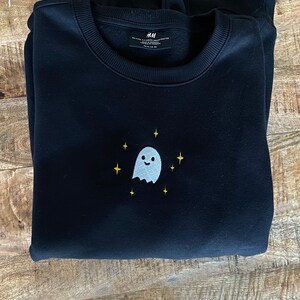 Cute Ghost Embroidered Sweater - Etsy