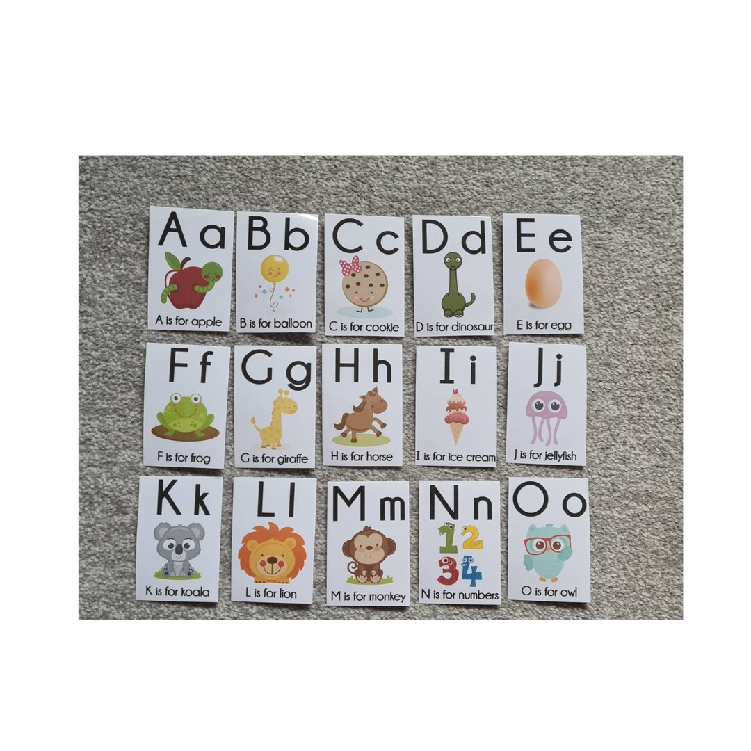 ABC Alphabet Flashcards ABC Learning Cards Flash Cards Gift - Etsy